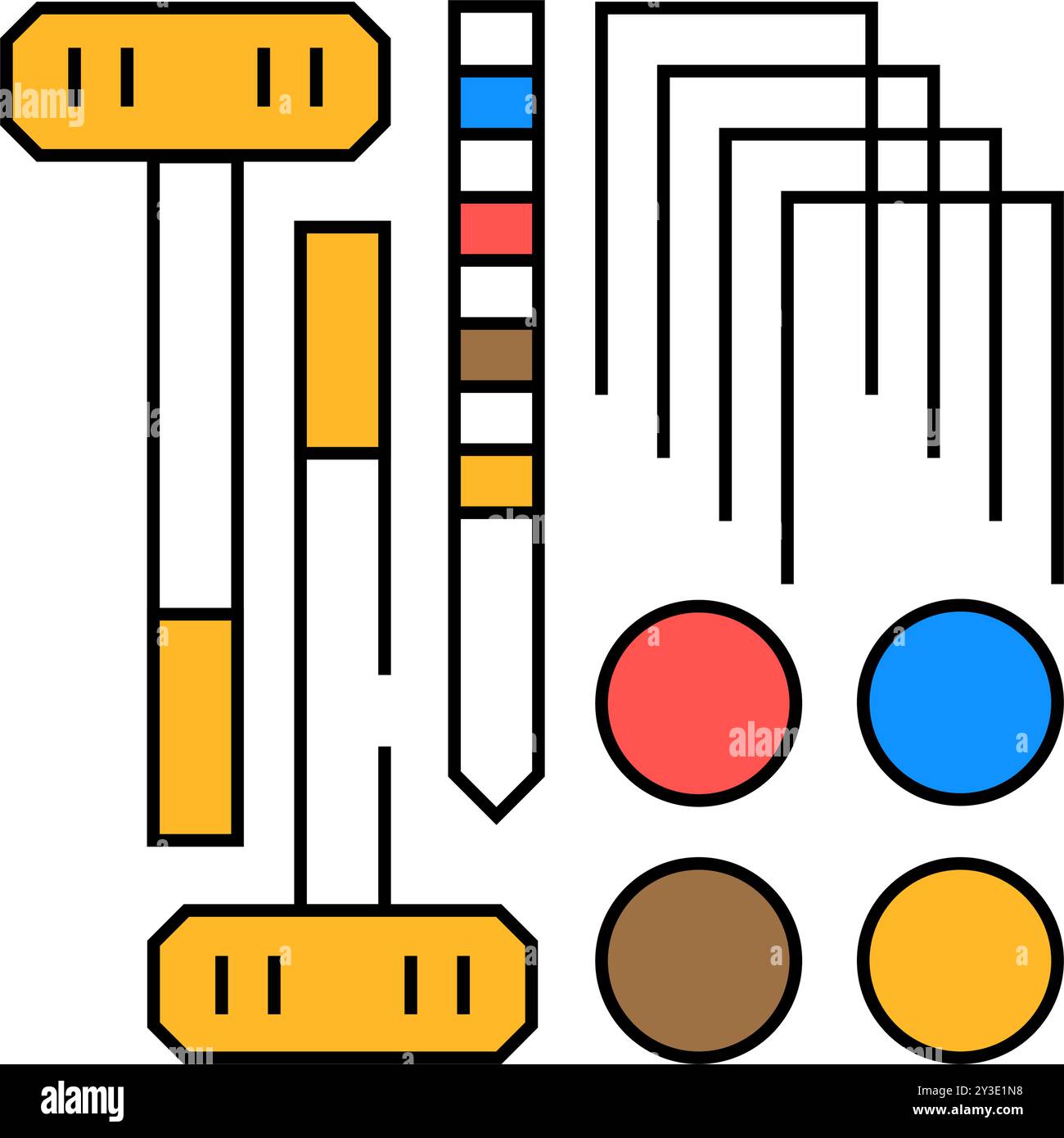 break shot croquet game icon color illustration Stock Vector Image ...