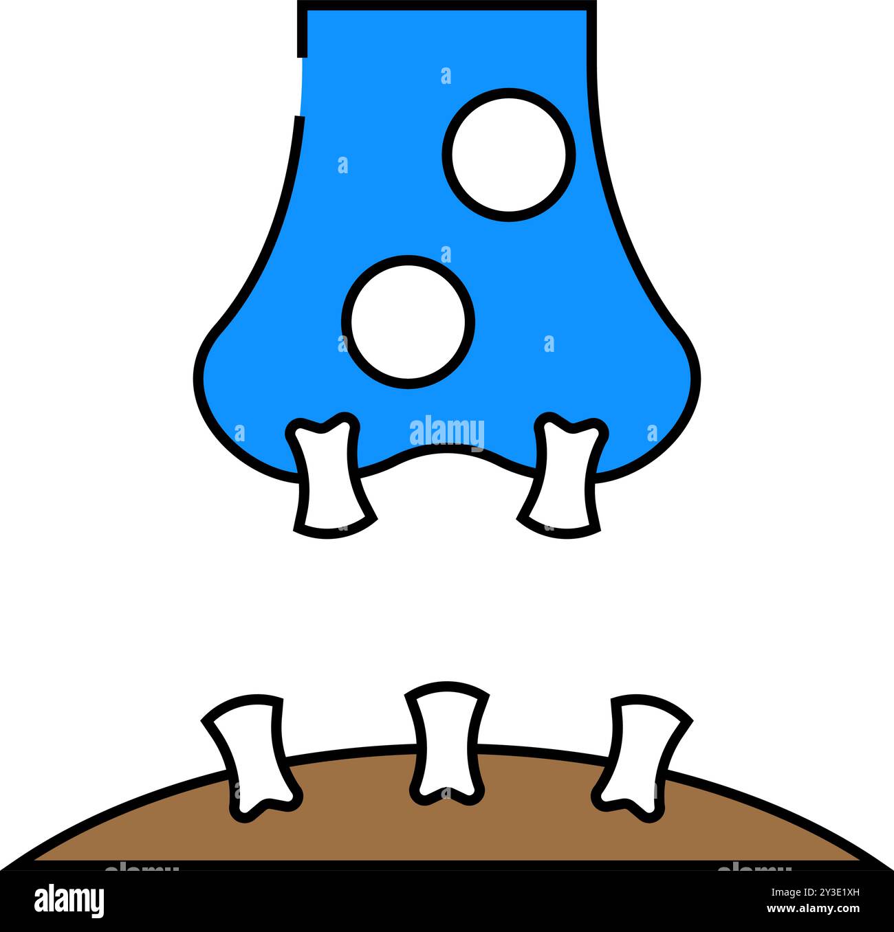 synaptic transmission neuroscience neurology icon color illustration ...