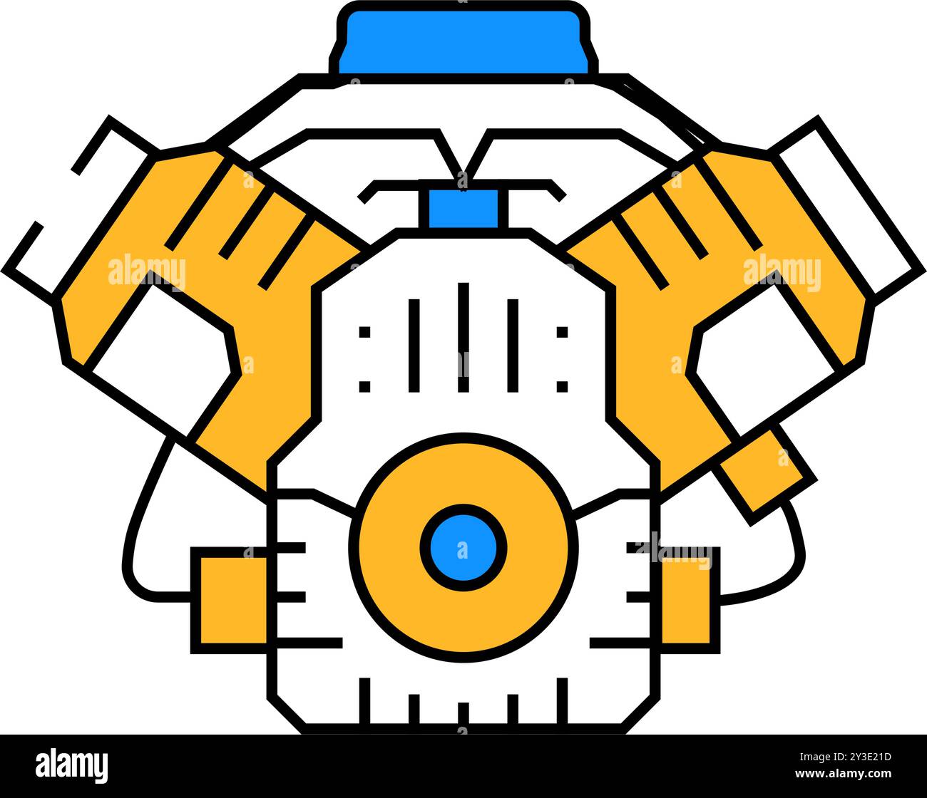 car engine car mechanic icon color illustration Stock Vector Image ...