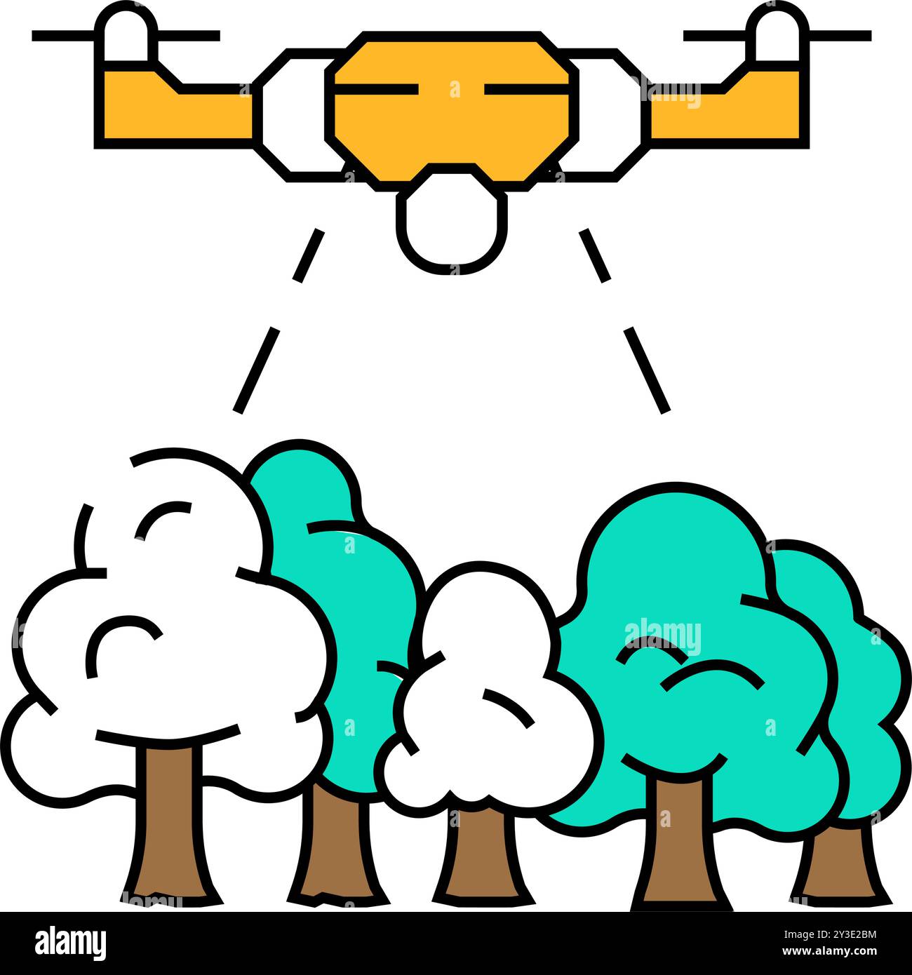 forest management drone icon color illustration Stock Vector Image ...