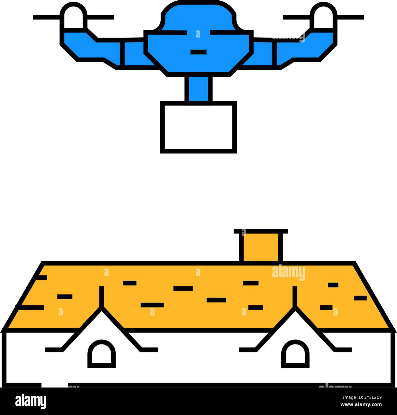 roof inspection drone icon color illustration Stock Vector Image & Art ...