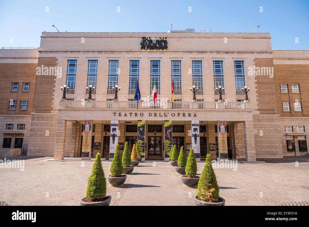 Rome, Italy - August 12, 2024: The Teatro dell'Opera di Roma. square in ...