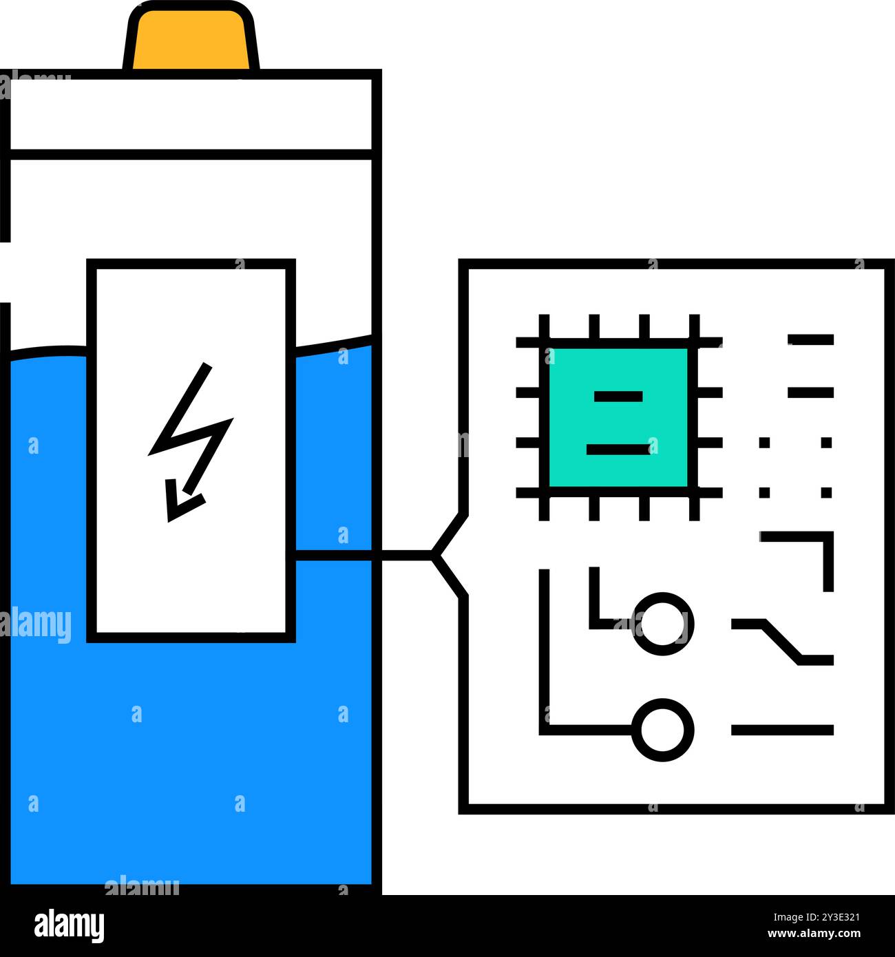 battery management energy icon color illustration Stock Vector Image ...
