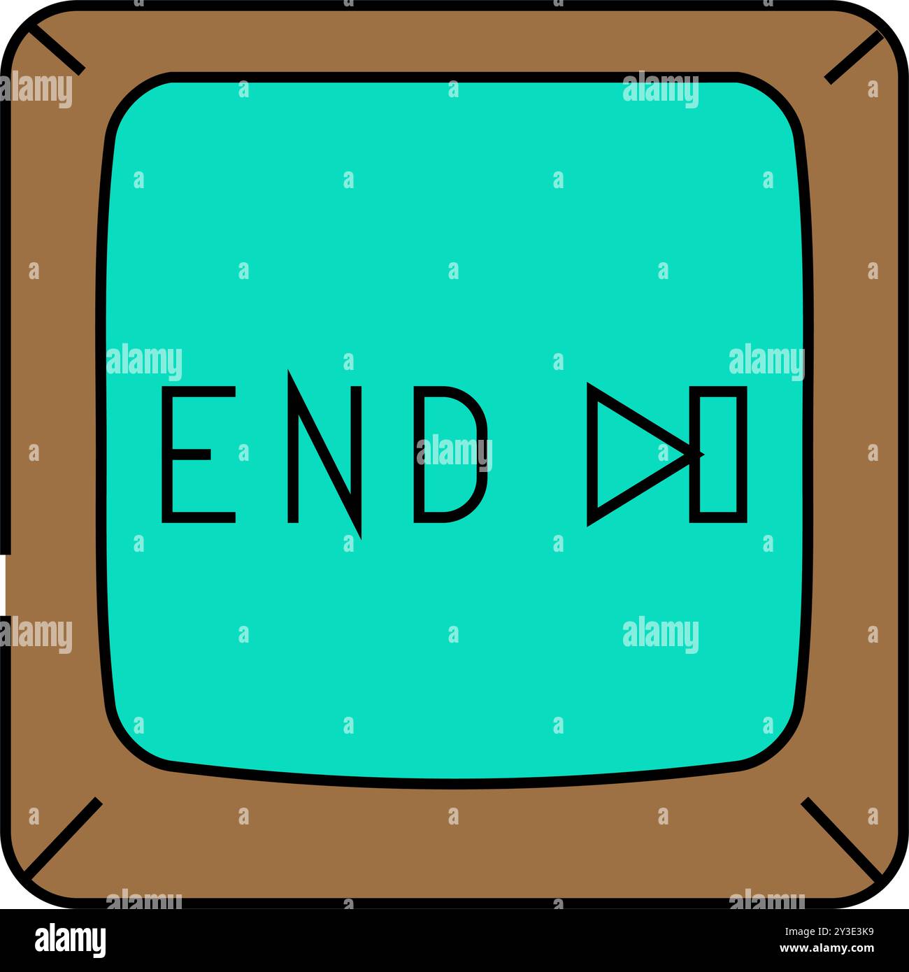 end button icon color illustration Stock Vector Image & Art - Alamy