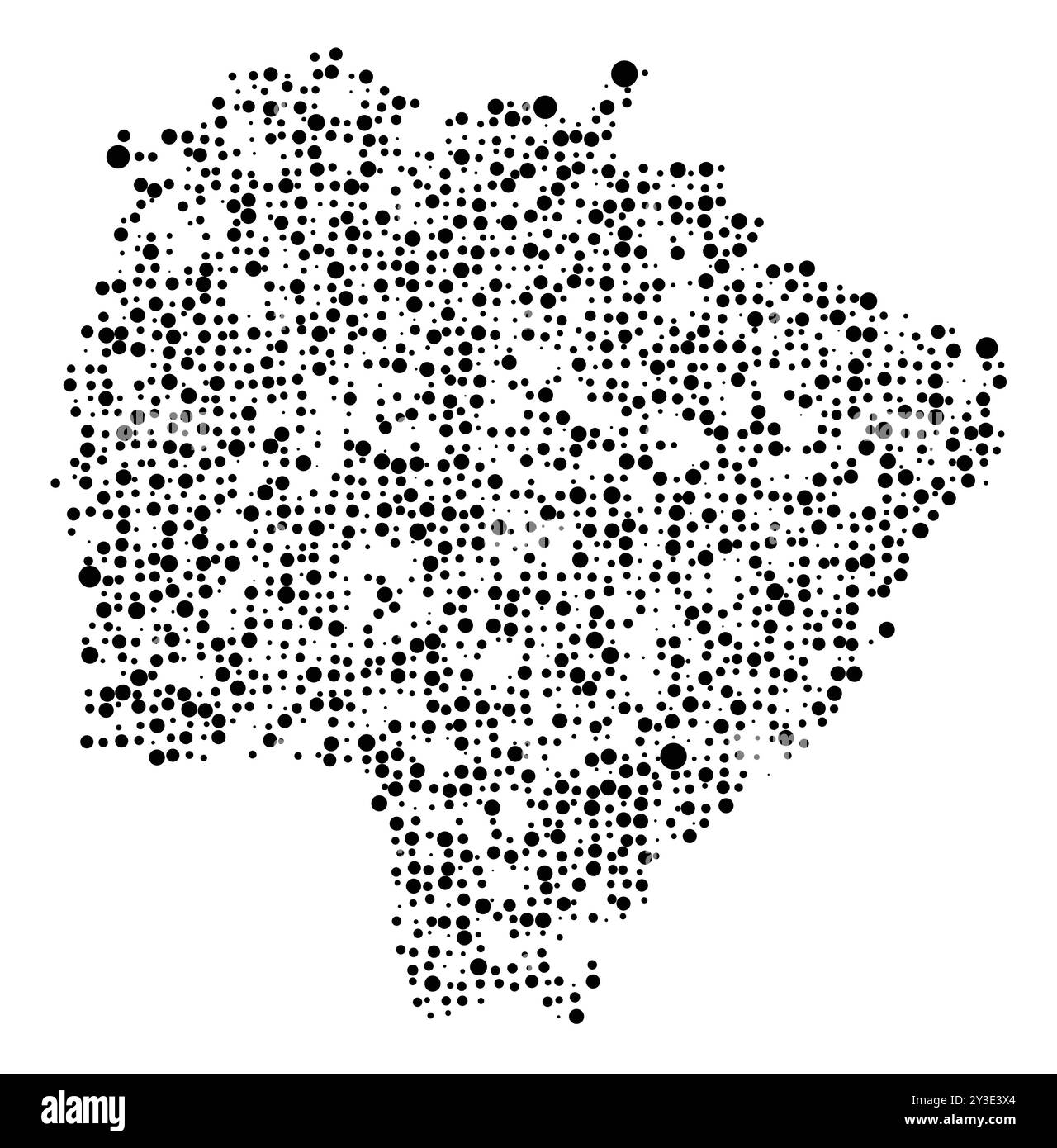Symbol Map of the State Mato Grosso do Sul (Brazil) showing the territory with a pattern of ...