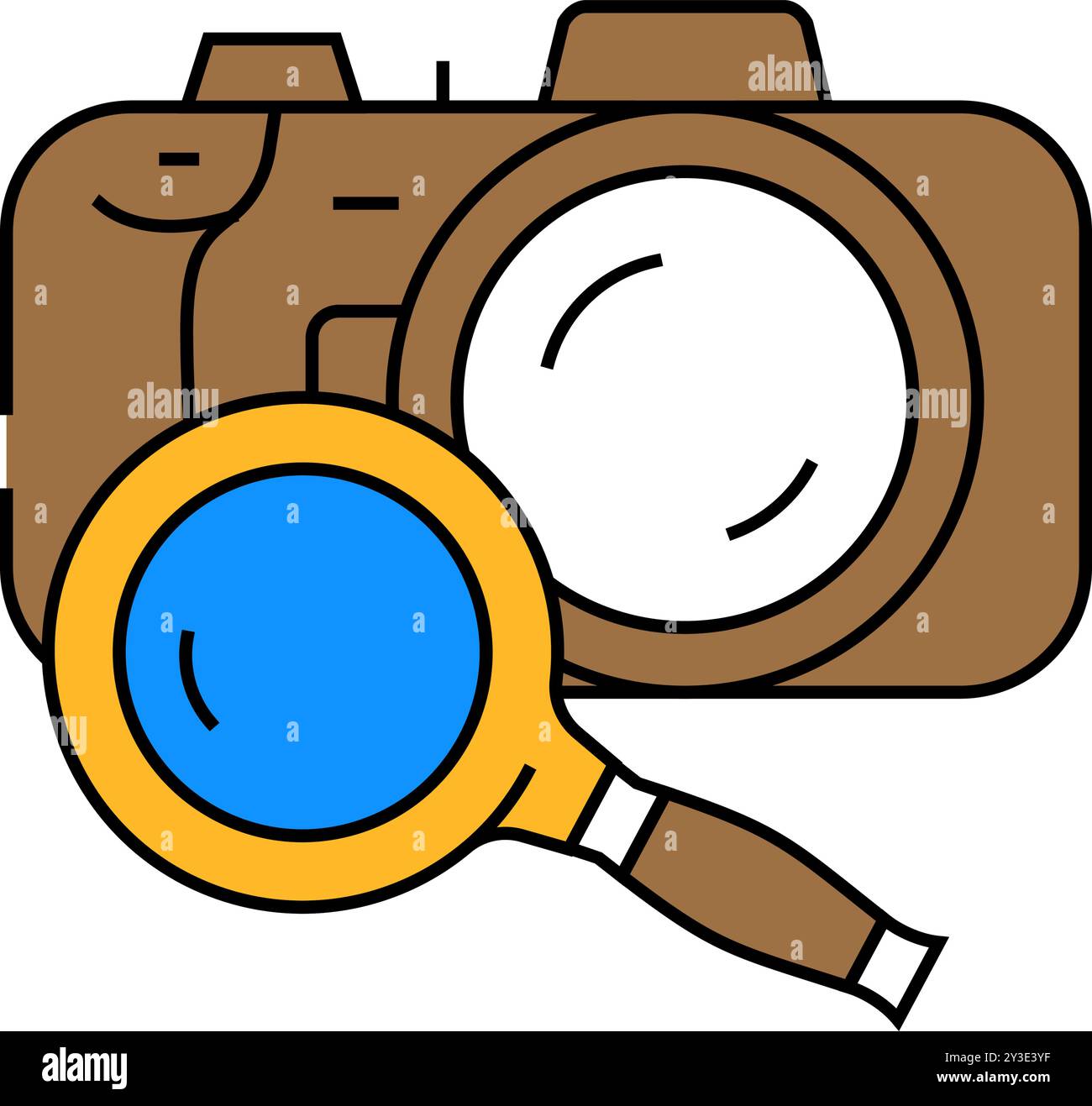 camera search magnifying glass icon color illustration Stock Vector ...