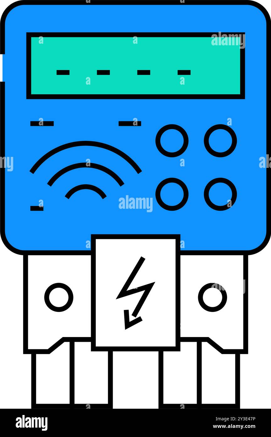 smart meters electric icon color illustration Stock Vector Image & Art ...