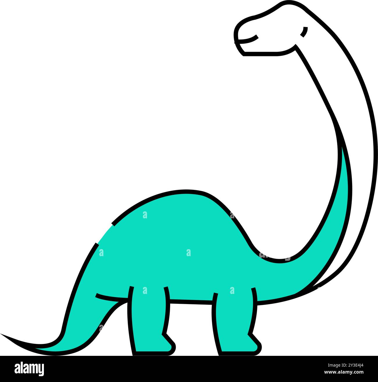 brontosaurus dinosaur animal icon color illustration Stock Vector Image & Art - Alamy