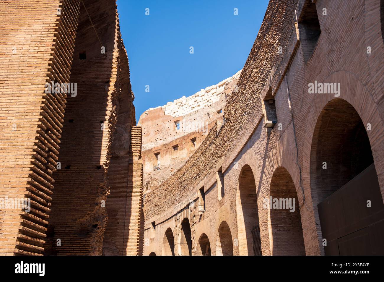 Views of the interior structure of the Colosseum of the Ancient Roman ...