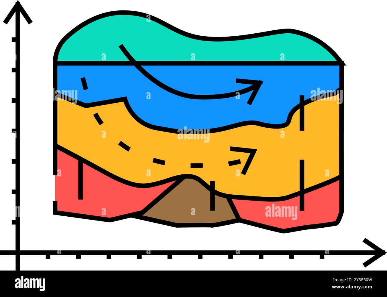 hydrogeological model hydrogeologist icon color illustration Stock ...