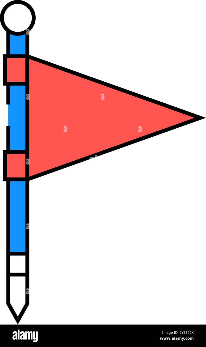 flag red pointer map location icon color illustration Stock Vector Image & Art - Alamy