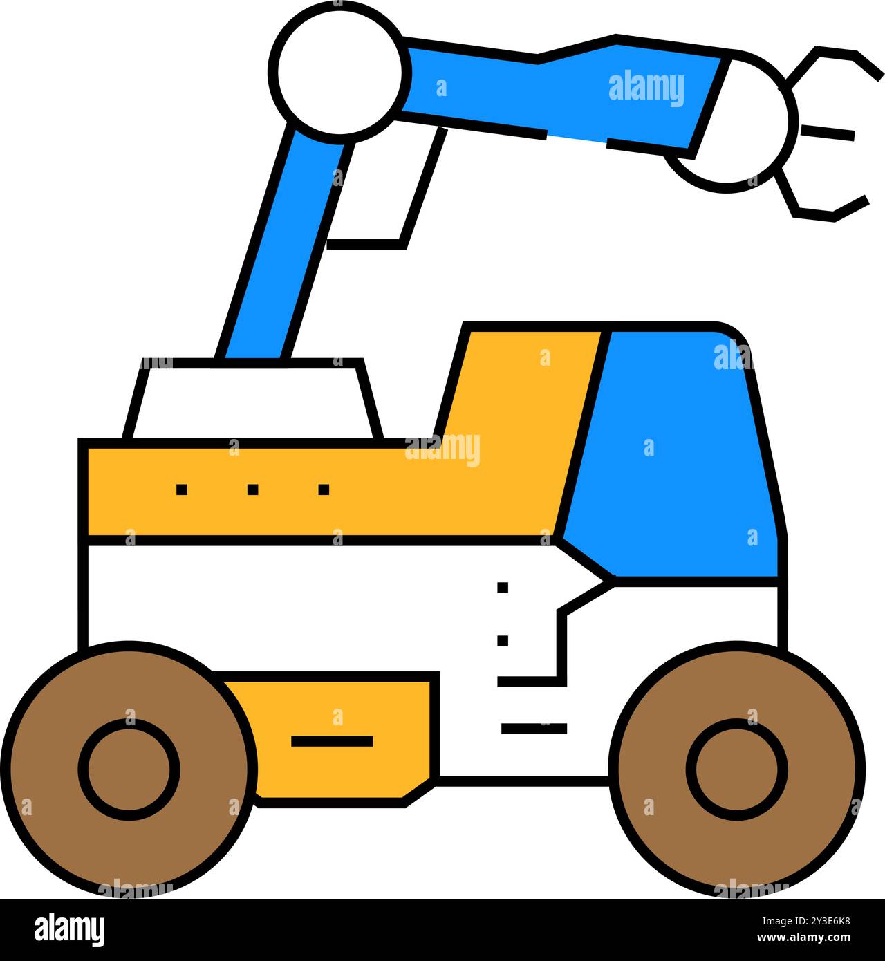 mobile robot autonomous delivery icon color illustration Stock Vector ...