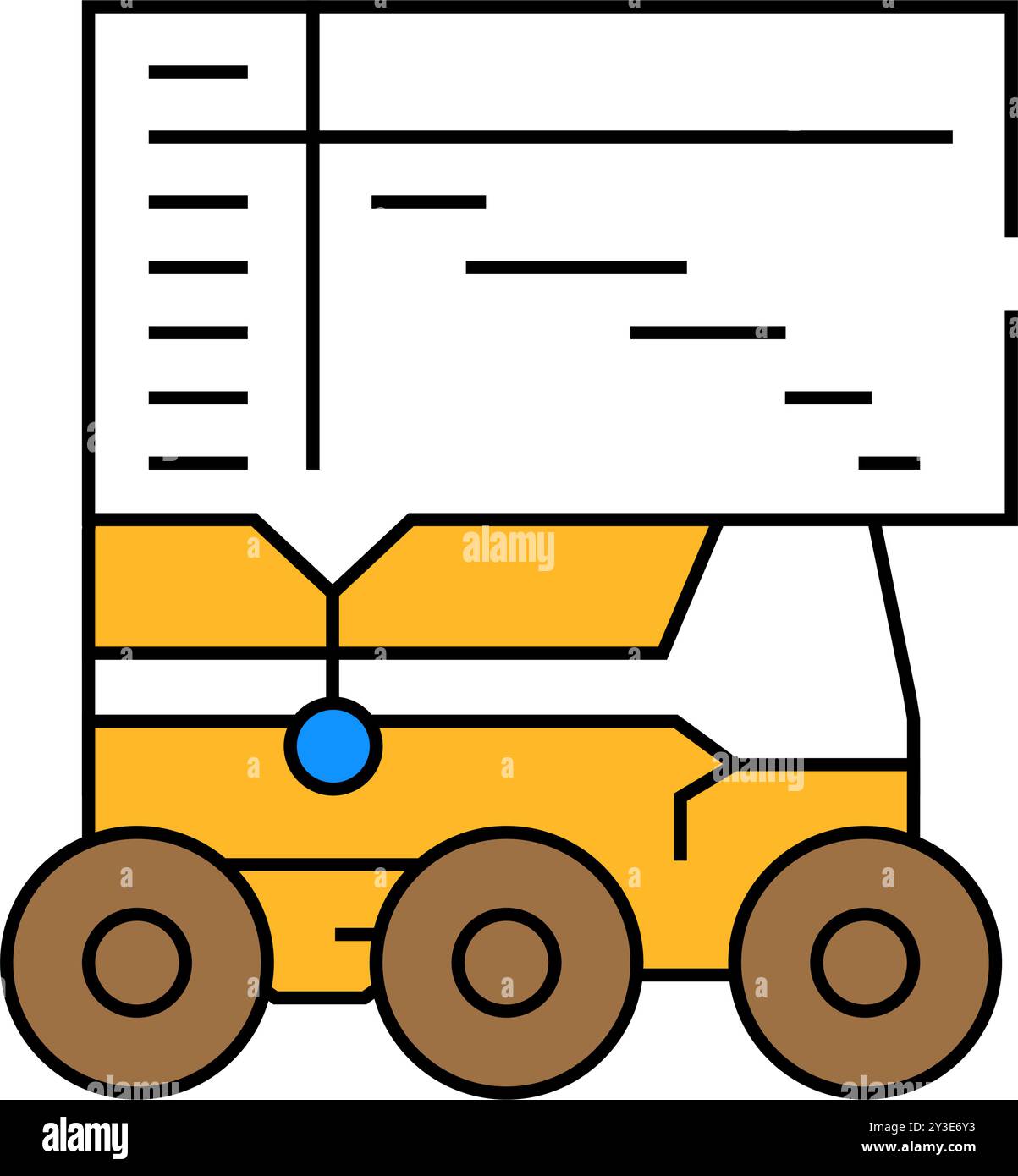 delivery scheduler autonomous icon color illustration Stock Vector ...