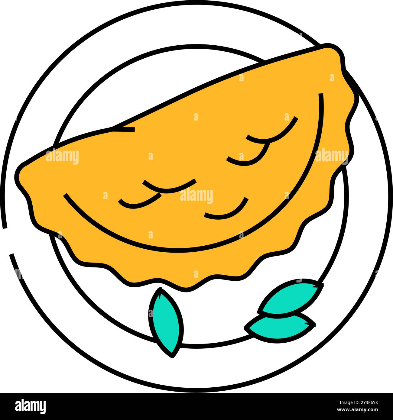 calzone pizza italian cuisine icon color illustration Stock Vector ...