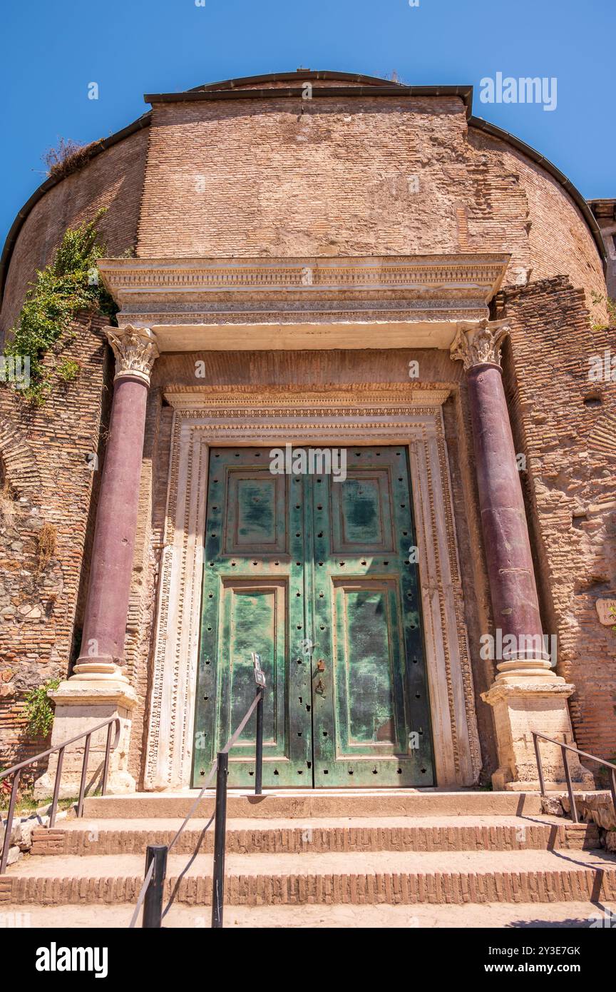 Rome, Italy - August 13, 2024: View of the Temple of Romulus inside the ...