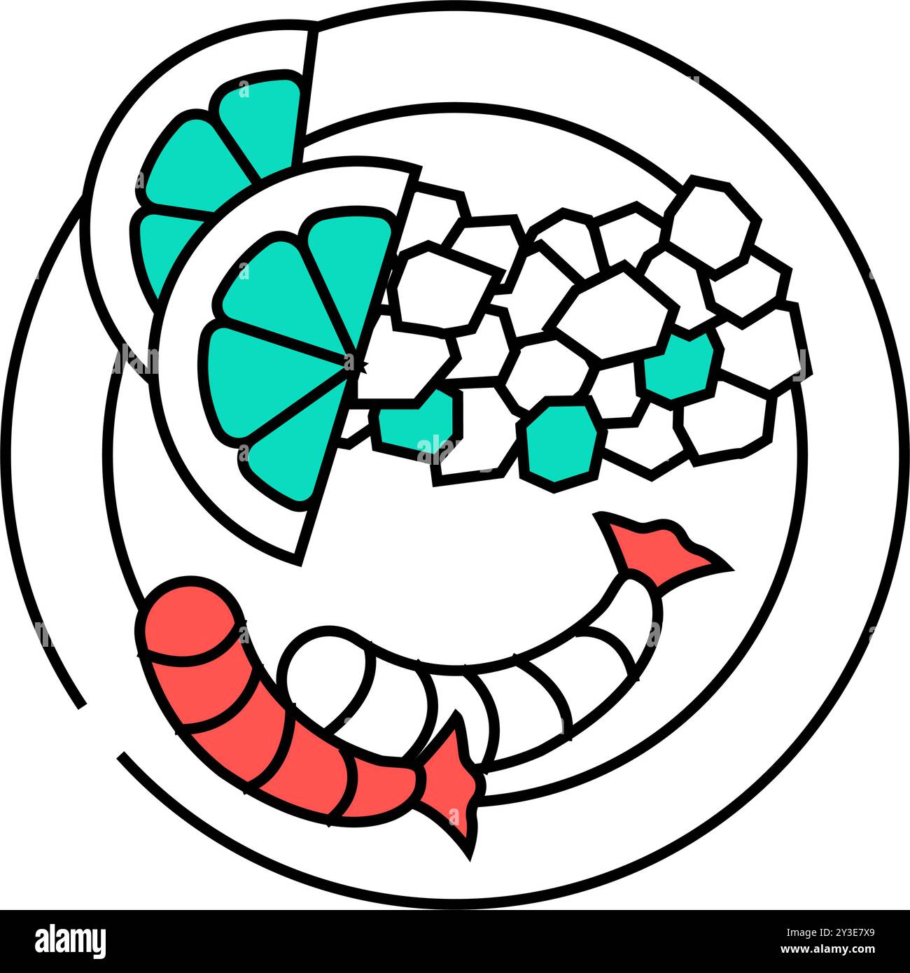 ceviche mexican cuisine icon color illustration Stock Vector Image ...