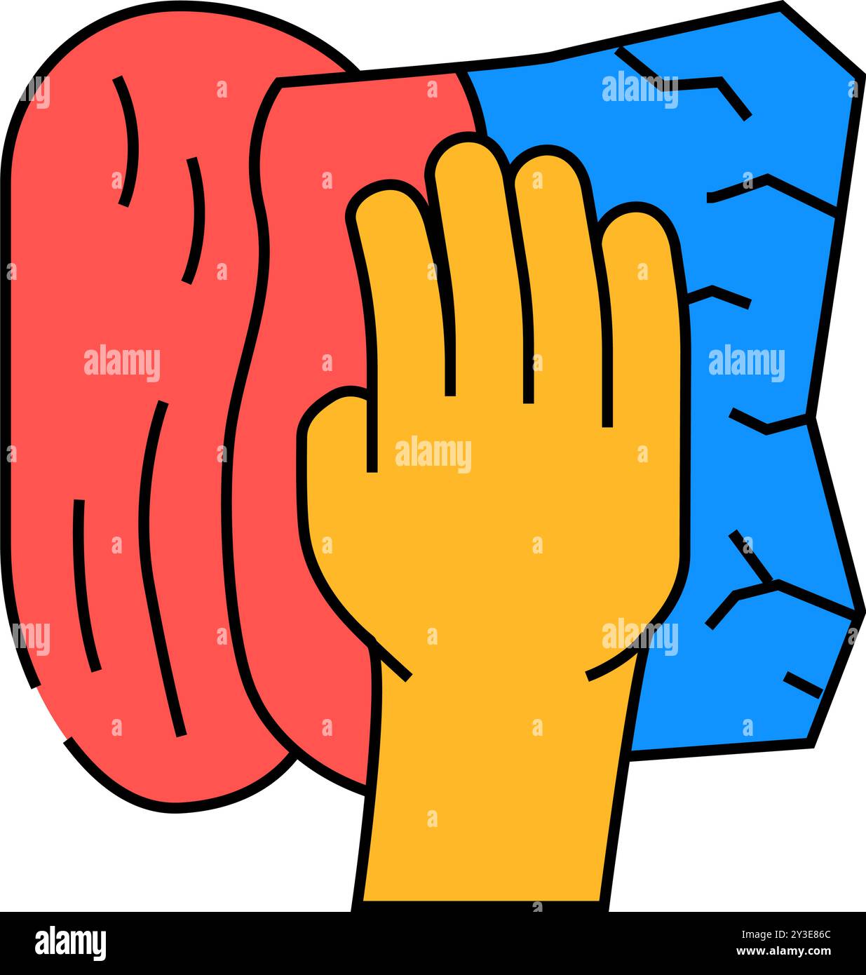 soaking spills with paper towel icon color illustration Stock Vector ...