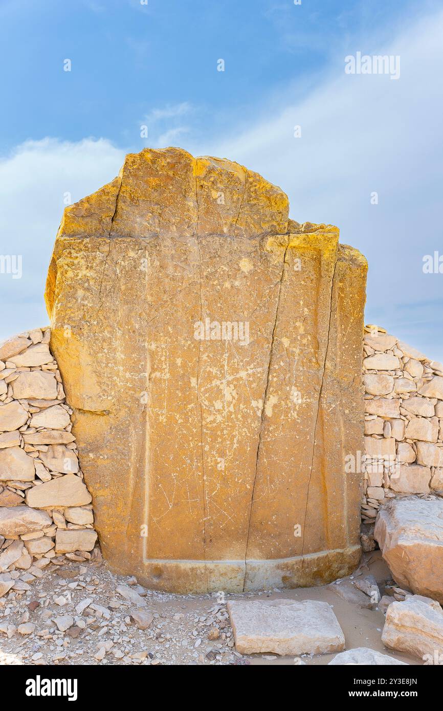 Egypt, Saqqara South, king Pepi II funeral complex, stele of the queen ...
