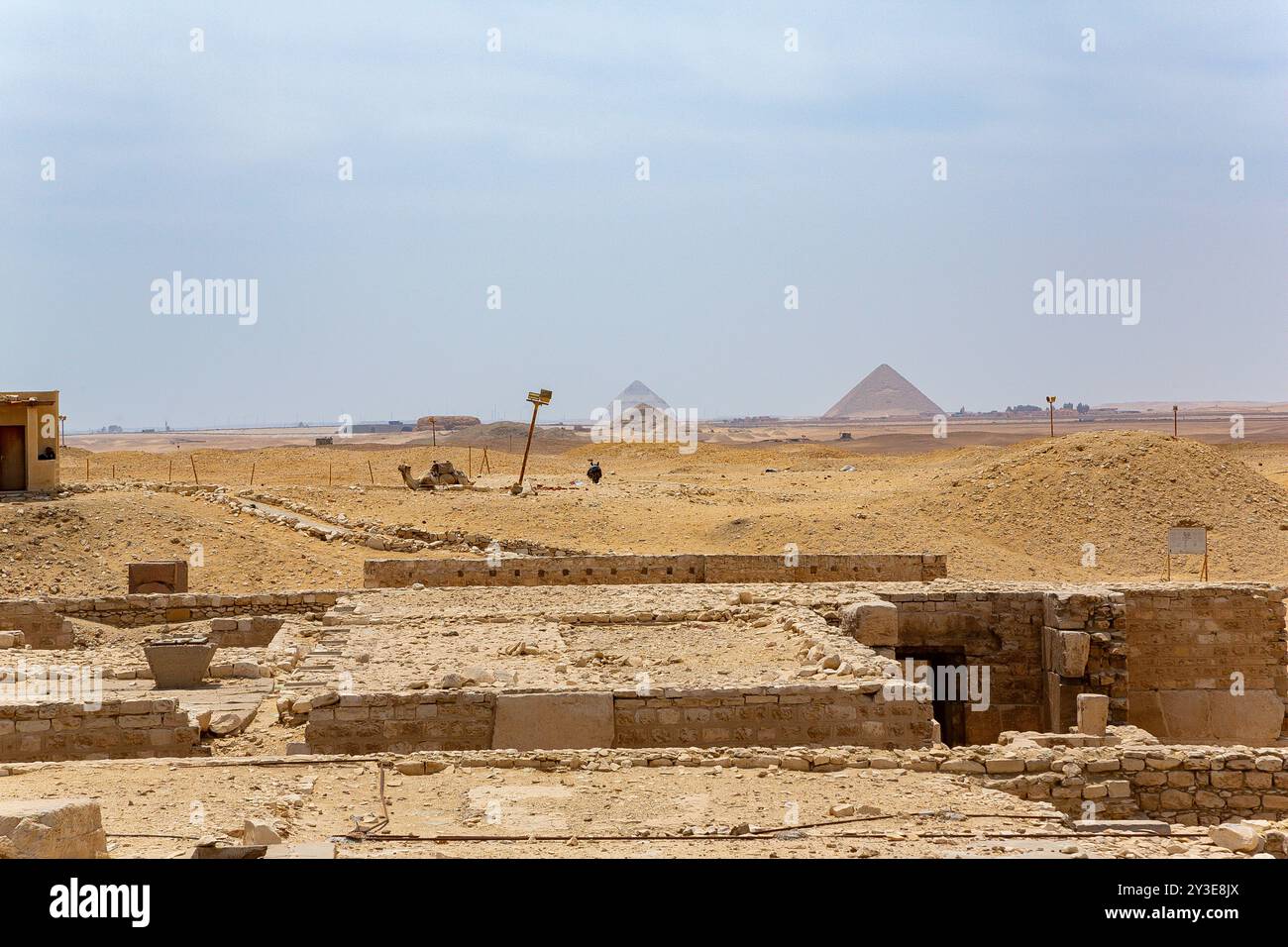 Egypt, view on king Pepi II pyramid, Saqqara South, and on Dahshur ...