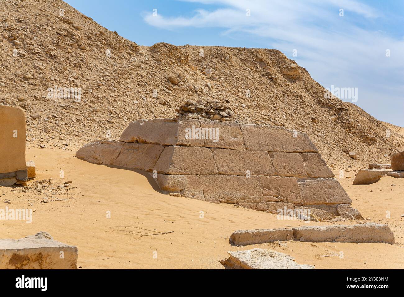 Egypt, Saqqara South, king Pepi II funeral complex, queen Neith small ...