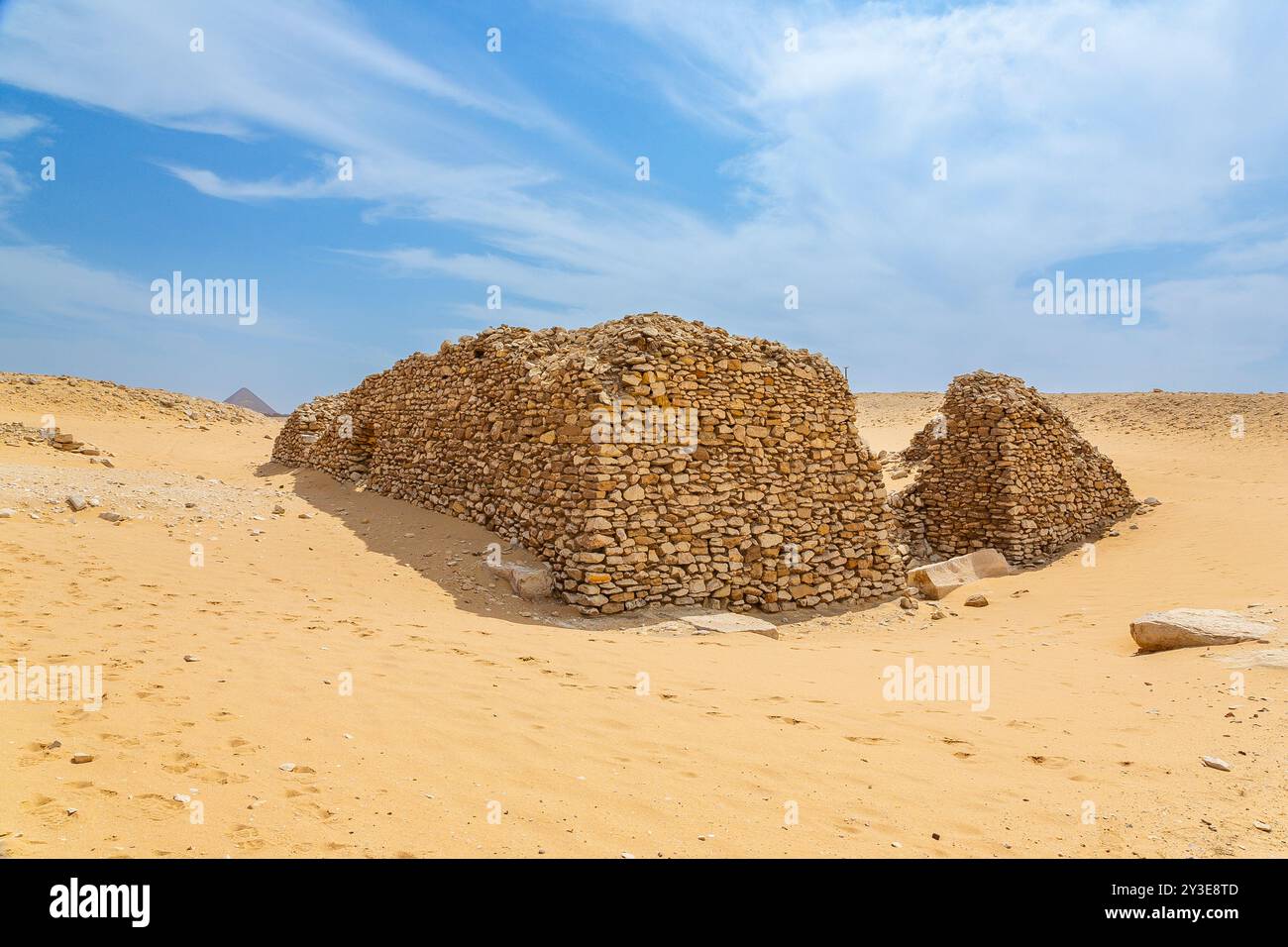 Egypt, Saqqara South, king Pepi II funerary complex, ruins of queen ...