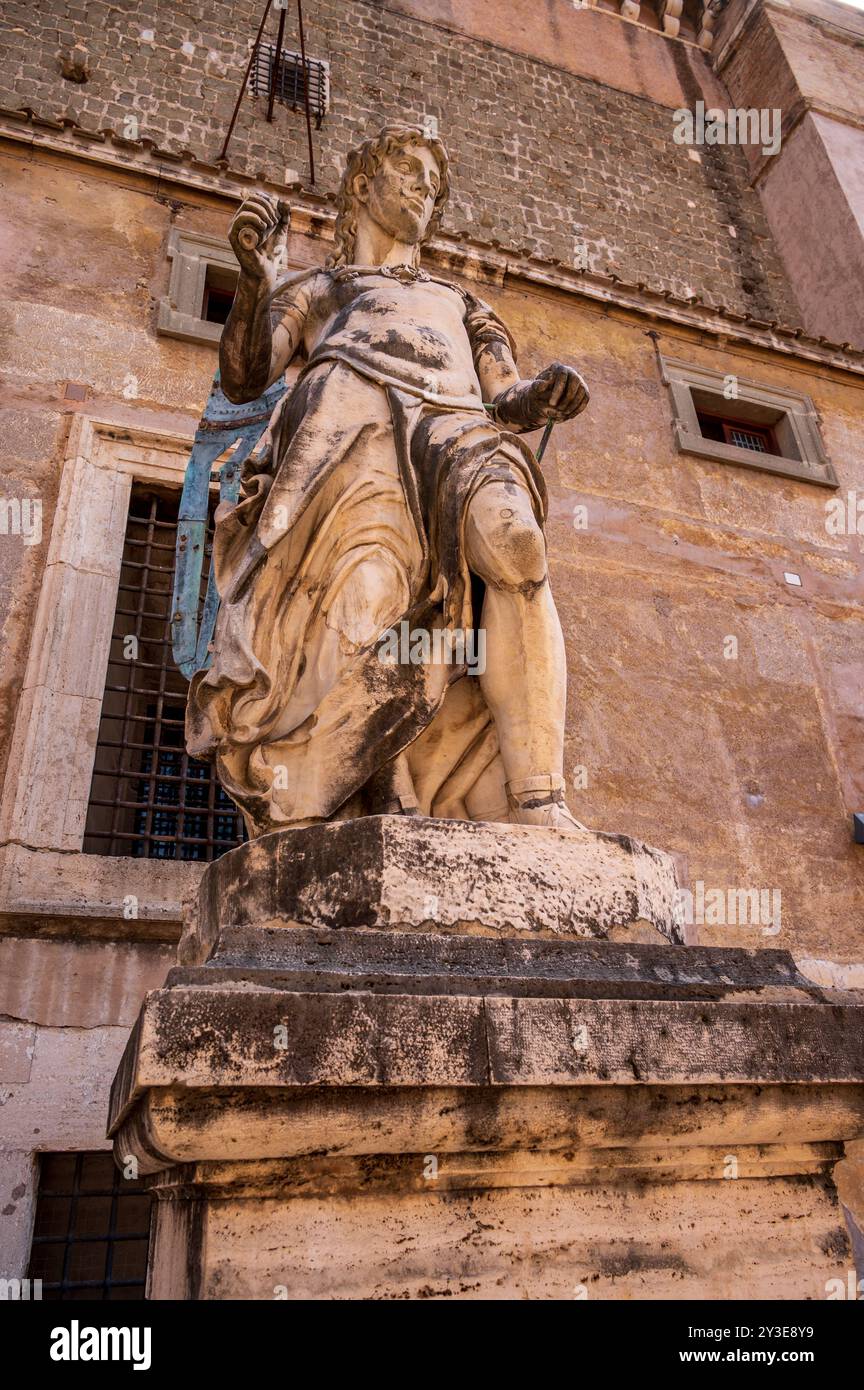 Ancient statue inside the Mausoleum of Hadrian, also known as Castel ...