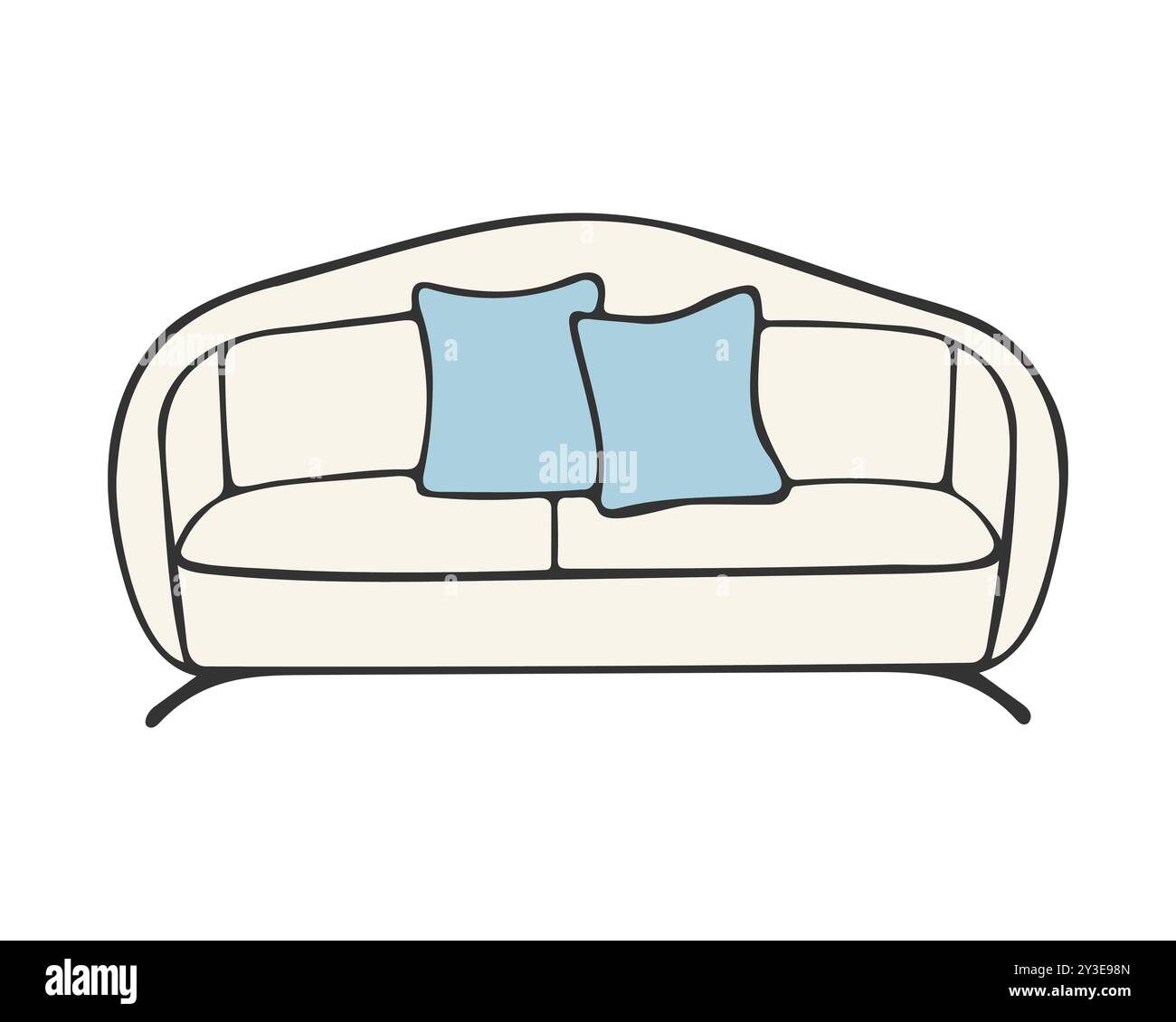 Modern sofa with pillows, cozy place for rest and relaxation, element ...