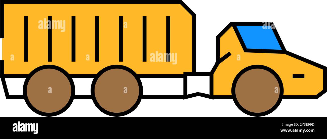 articulated hauler construction vehicle icon color illustration Stock ...