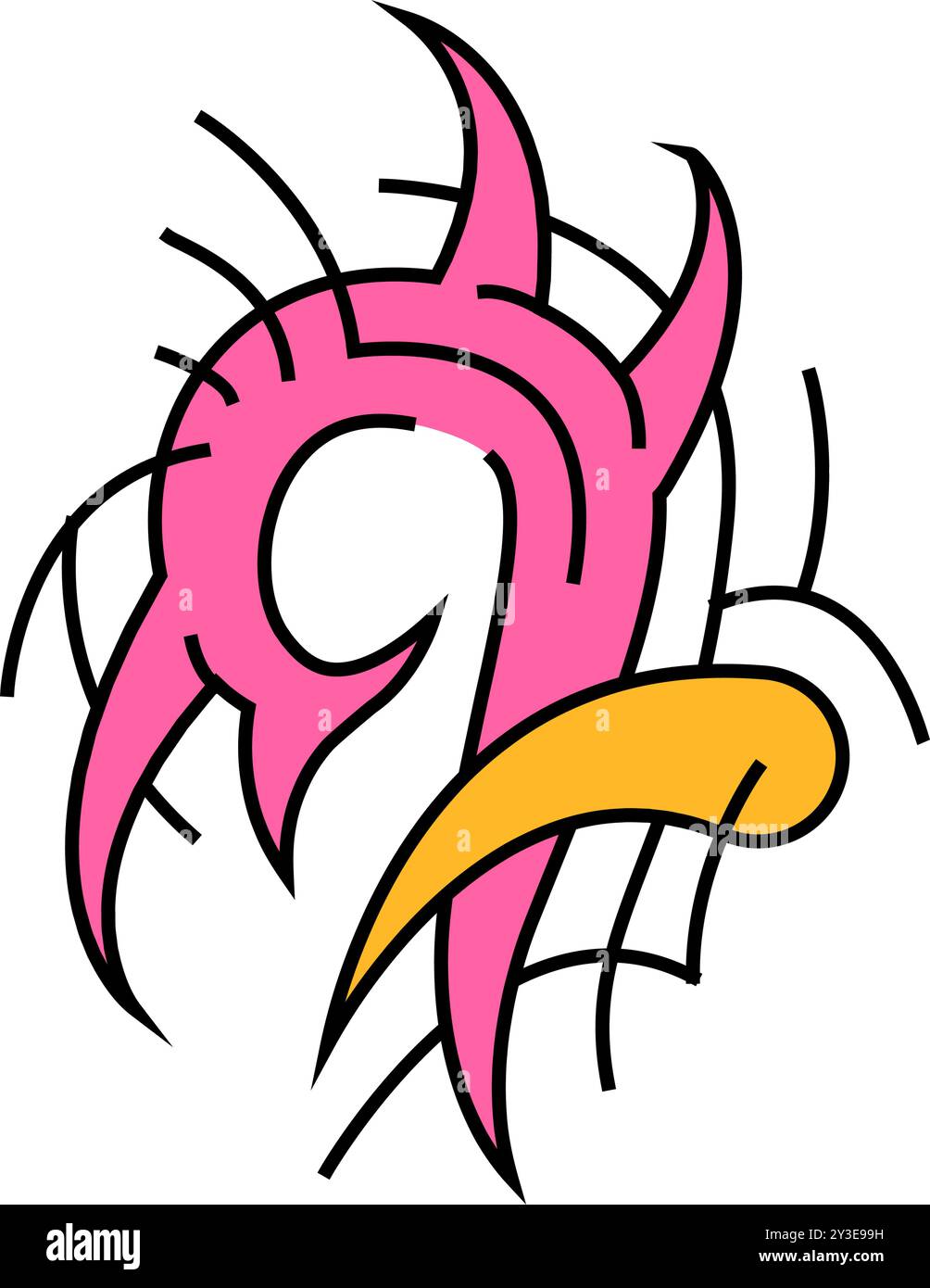 tribal tattoo art vintage icon color illustration Stock Vector Image ...