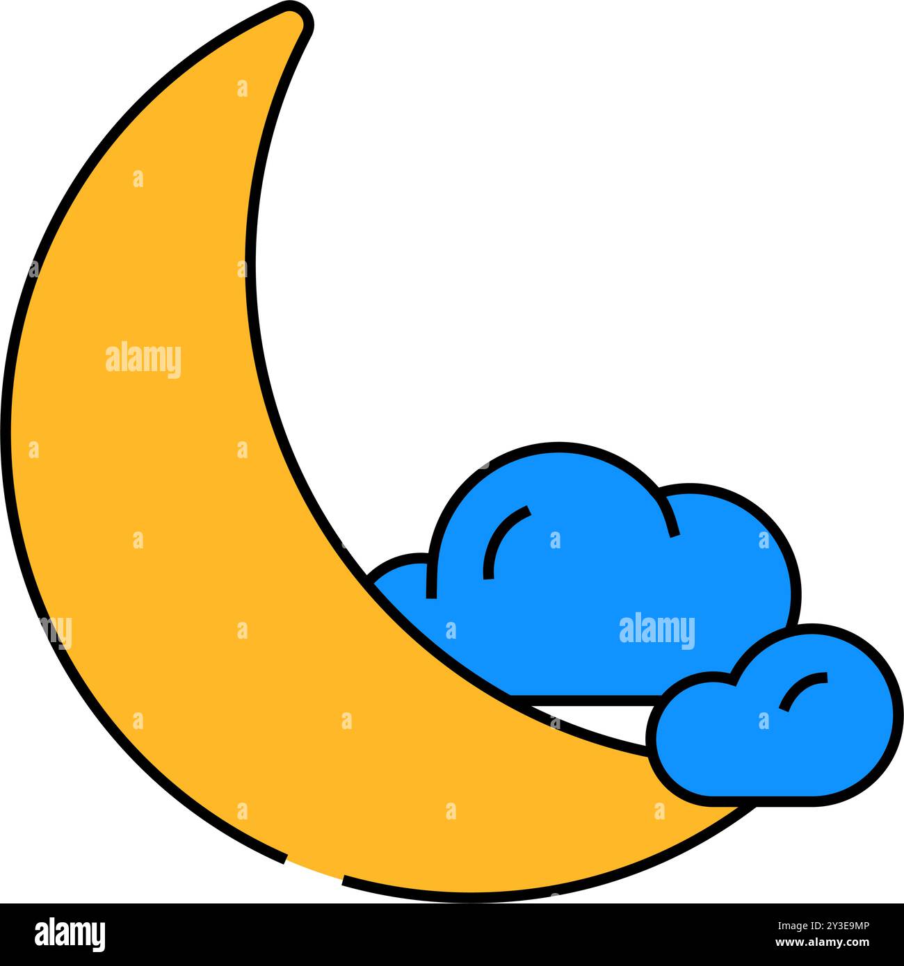 crescent moon sleep night icon color illustration Stock Vector Image ...