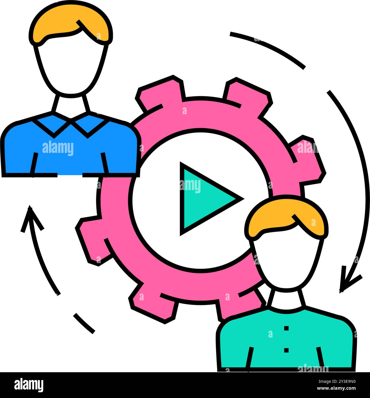 customer interaction social media icon color illustration Stock Vector ...