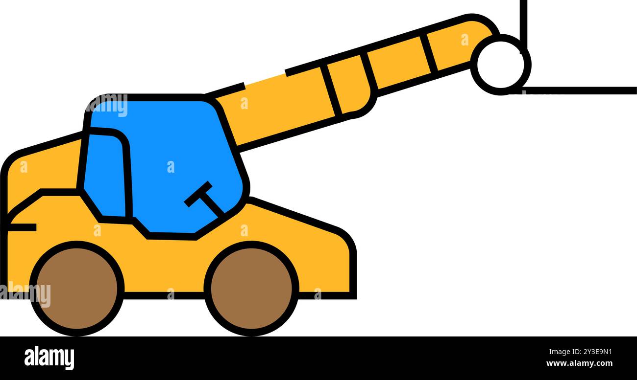 telescopic handler construction vehicle icon color illustration Stock ...