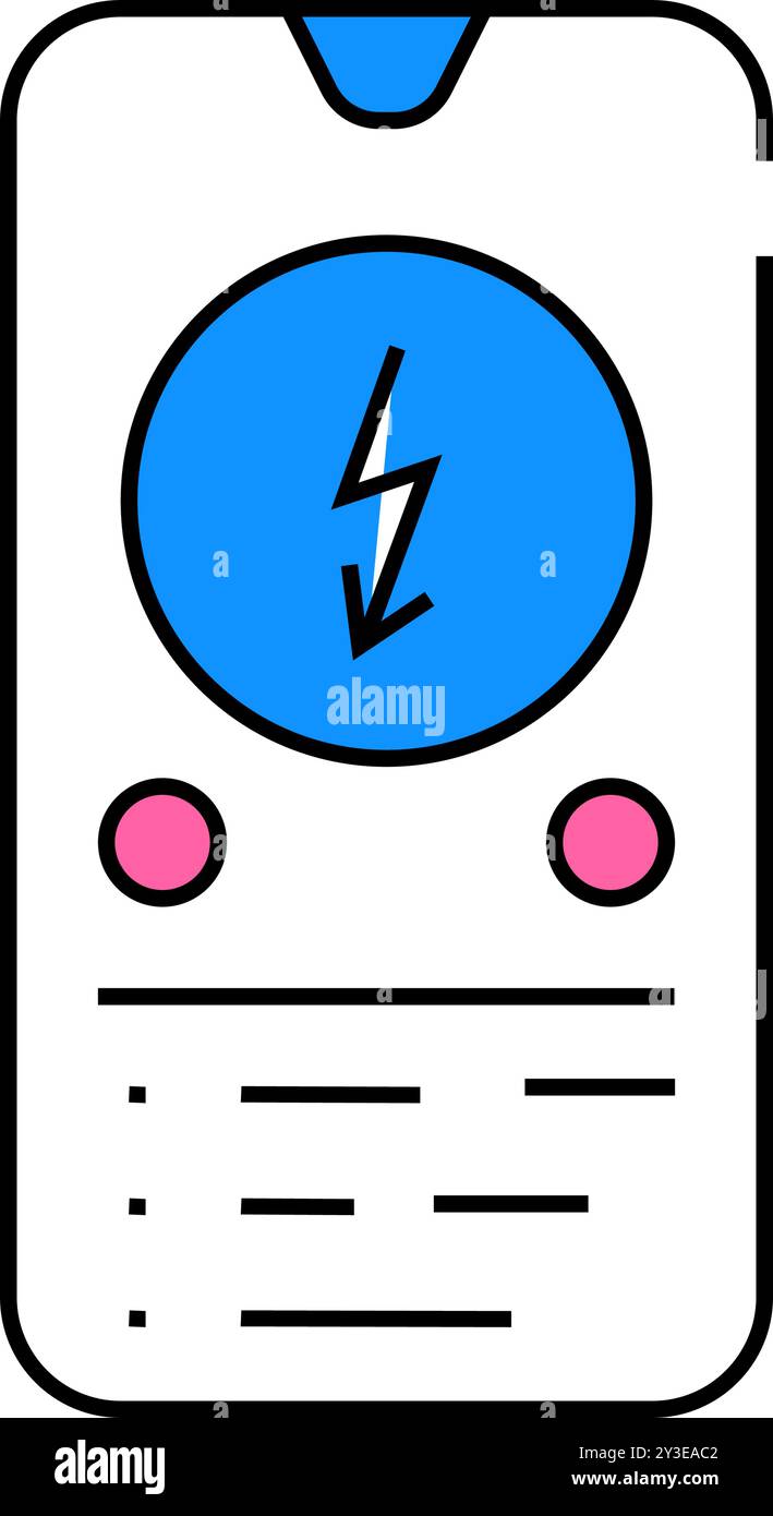 charging app electric icon color illustration Stock Vector Image & Art ...
