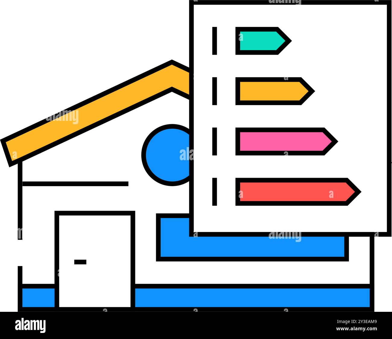 building energy efficient icon color illustration Stock Vector Image ...
