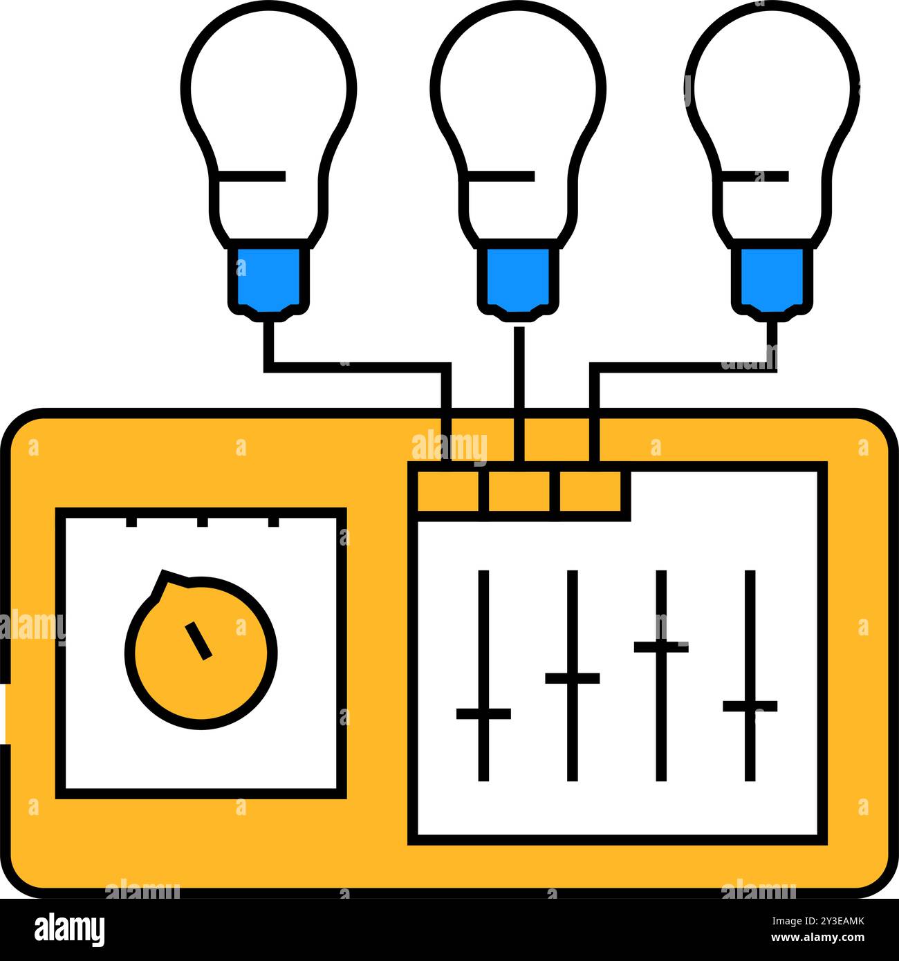 lighting controls efficient icon color illustration Stock Vector Image ...