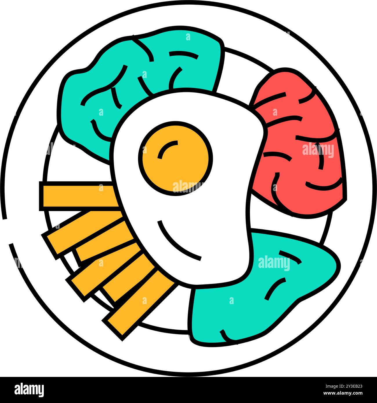 bibimbap dish korean cuisine icon color illustration Stock Vector Image ...