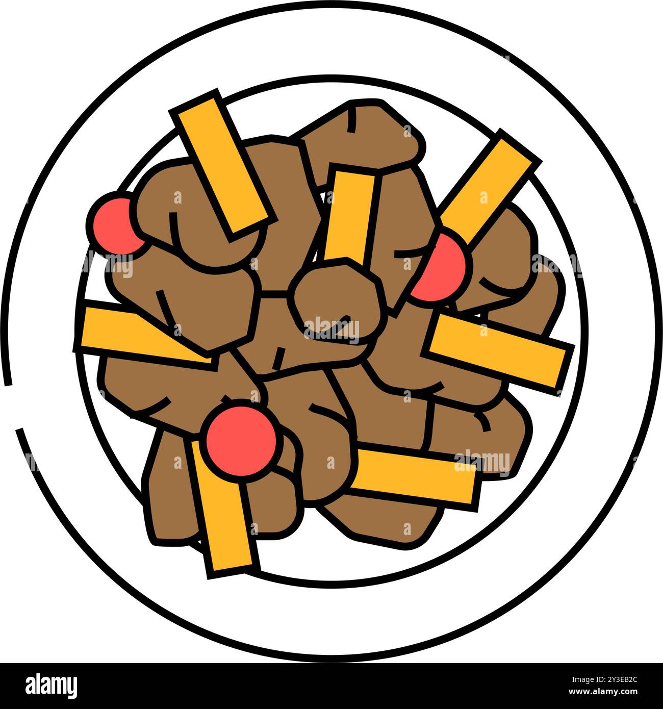 dak galbi korean cuisine icon color illustration Stock Vector Image ...