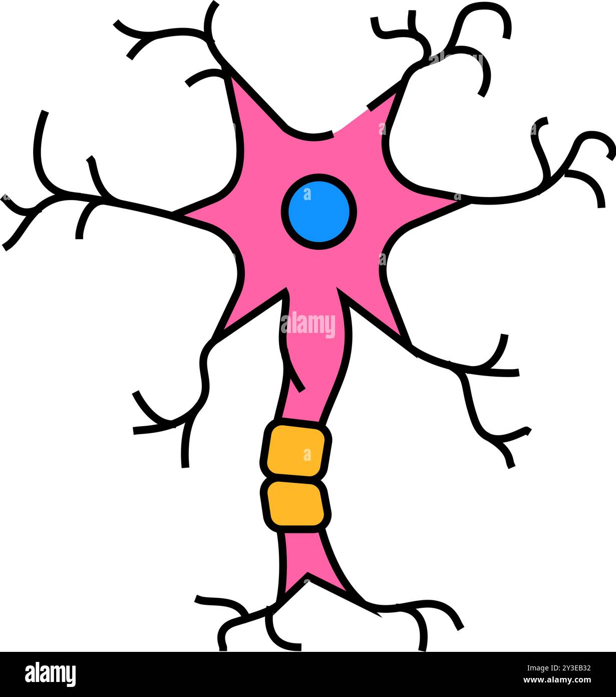 neuron structure neuroscience neurology icon color illustration Stock ...