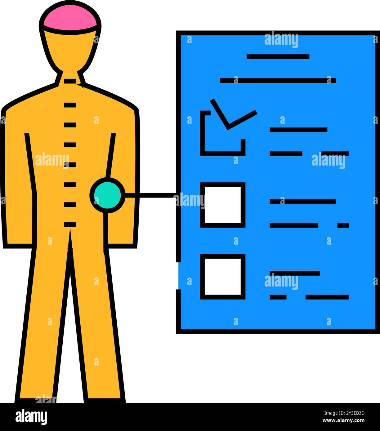 mind body connection neuroscience neurology icon color illustration ...