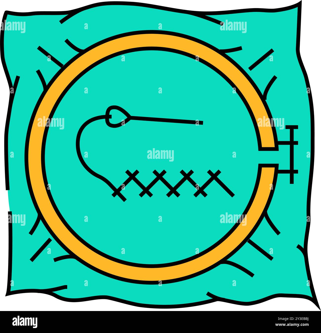 stitches embroidery hobby icon color illustration Stock Vector Image ...