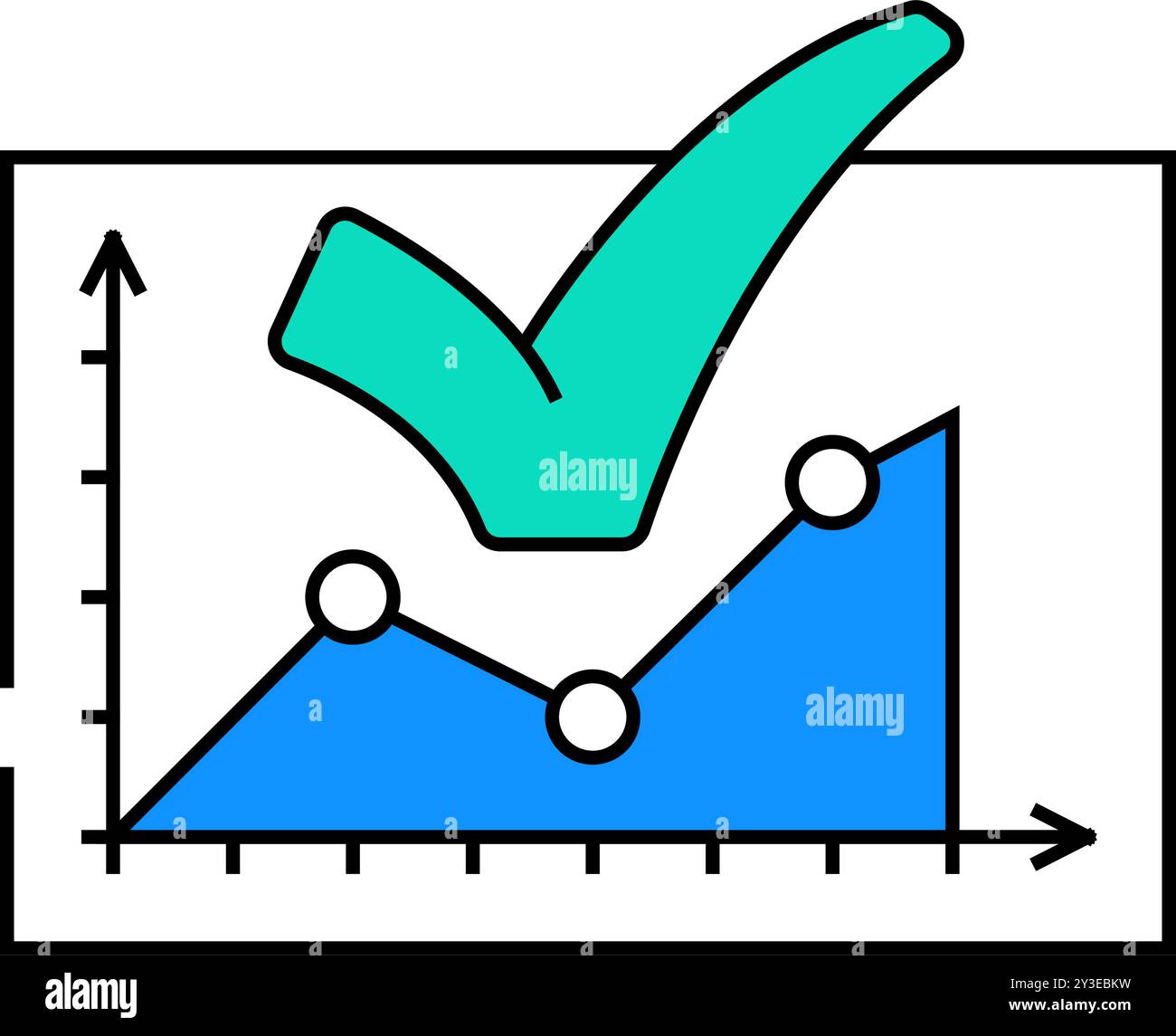 graph check mark icon color illustration Stock Vector Image & Art - Alamy