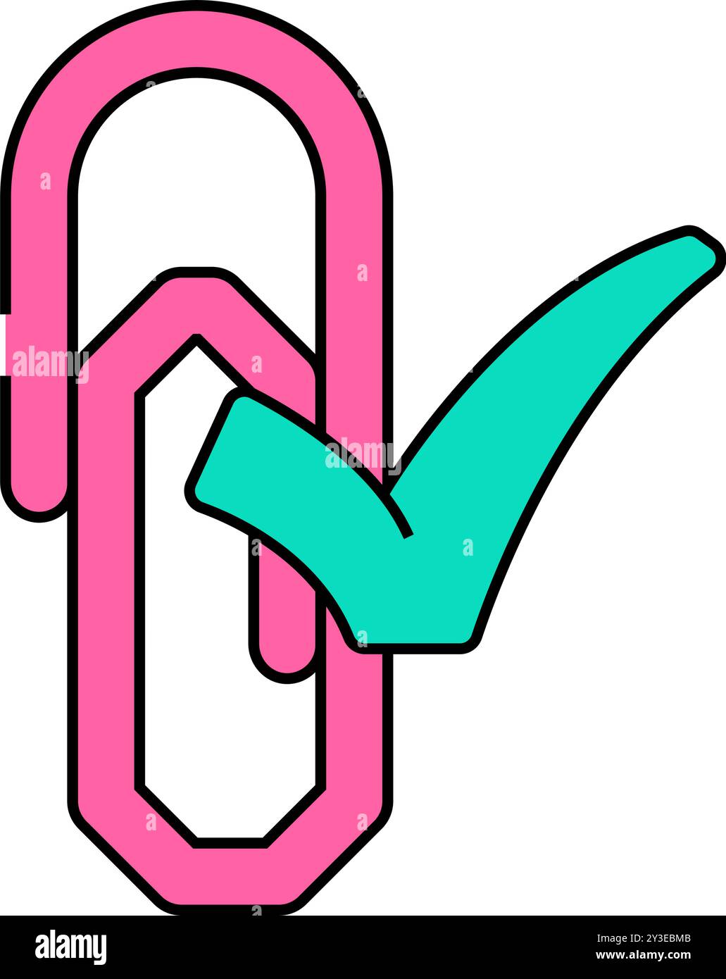 paper clip check mark icon color illustration Stock Vector Image & Art ...