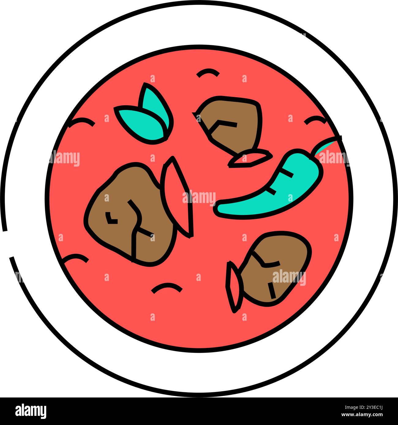 rogan josh indian cuisine icon color illustration Stock Vector Image ...