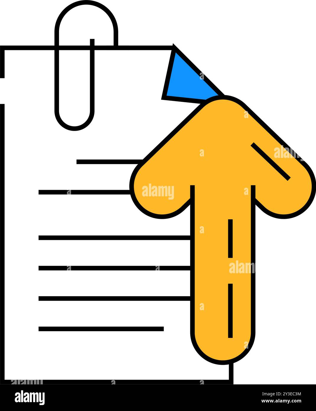 paperclip attached file icon color illustration Stock Vector Image ...