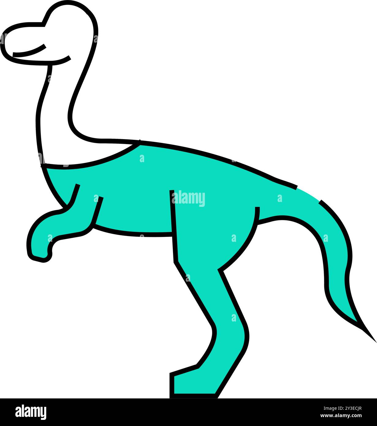 compsognathus dinosaur animal icon color illustration Stock Vector ...