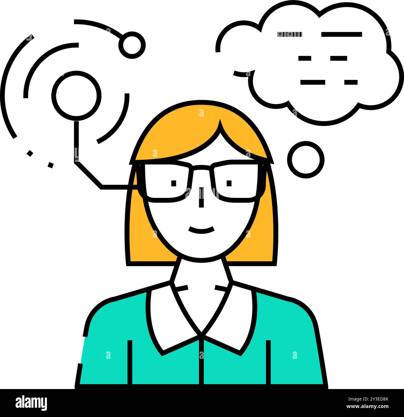 geek chic tech enthusiast icon color illustration Stock Vector Image ...