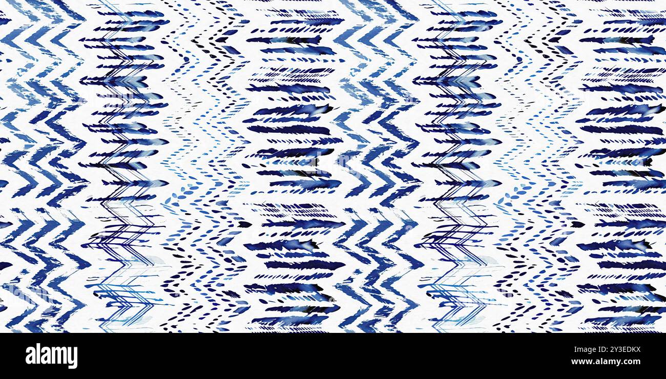 Modern coastal living printed textile decor in seamless banner tape ...