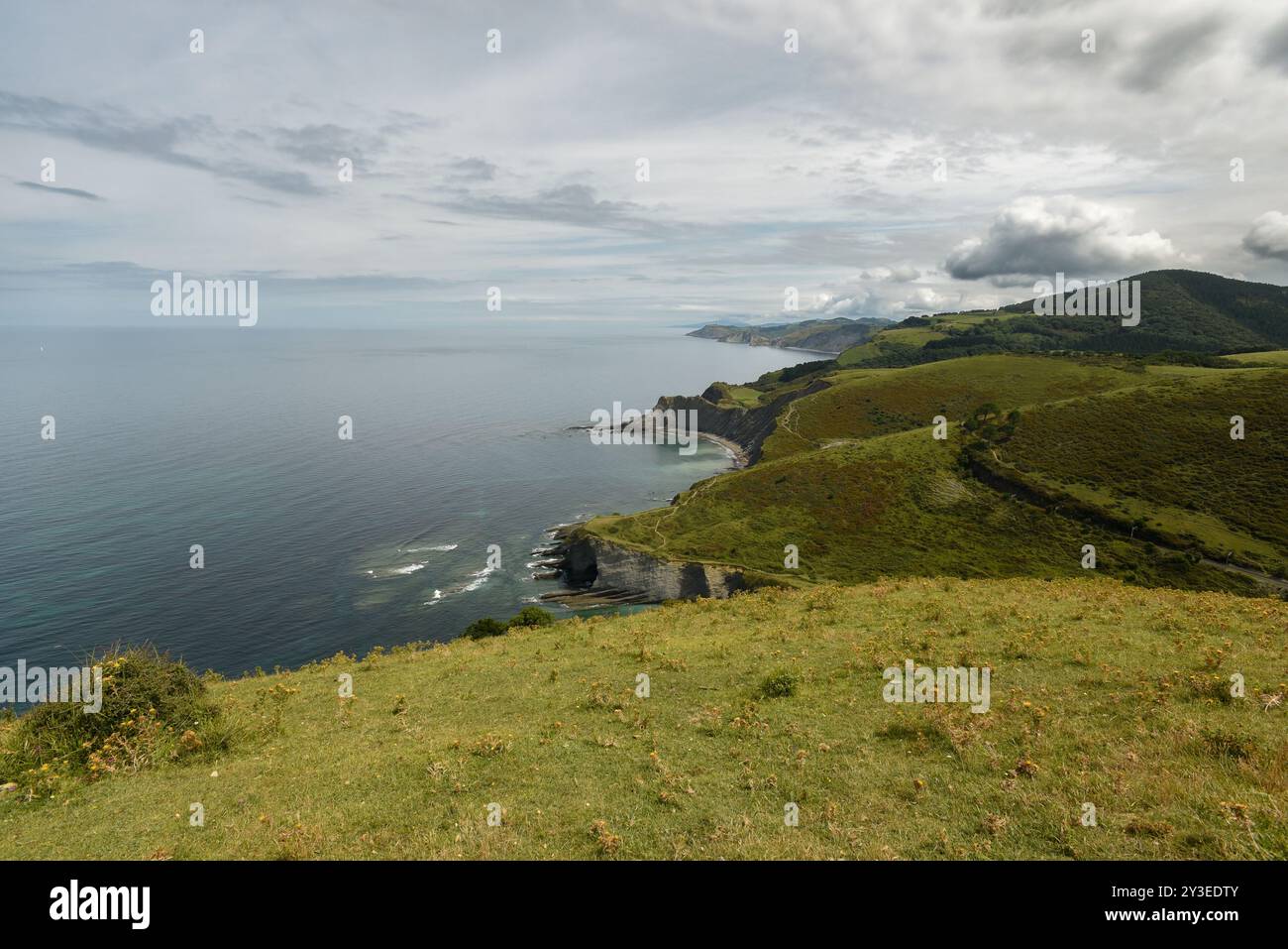 Different views of the coast and mountains of the French Basque country ...