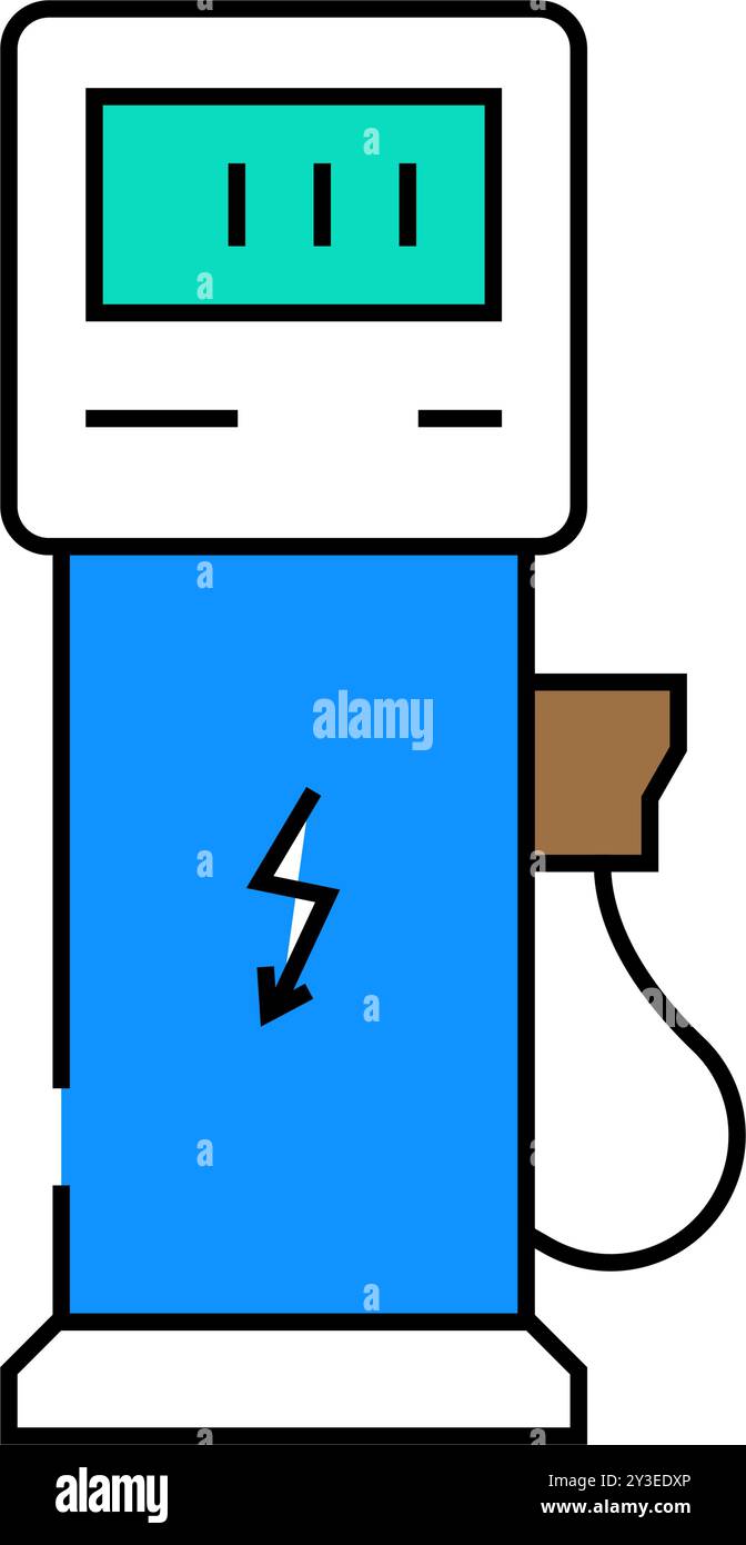 battery charging station icon color illustration Stock Vector Image ...