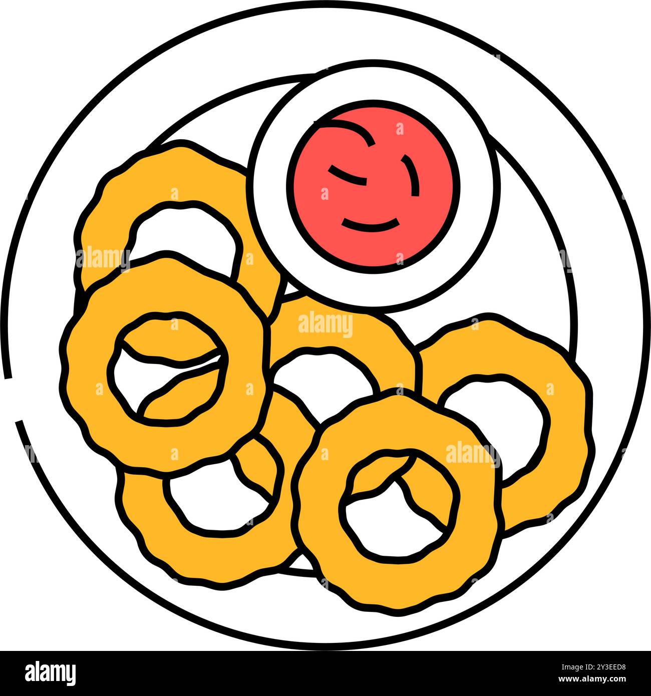 calamari rings sea cuisine icon color illustration Stock Vector Image ...